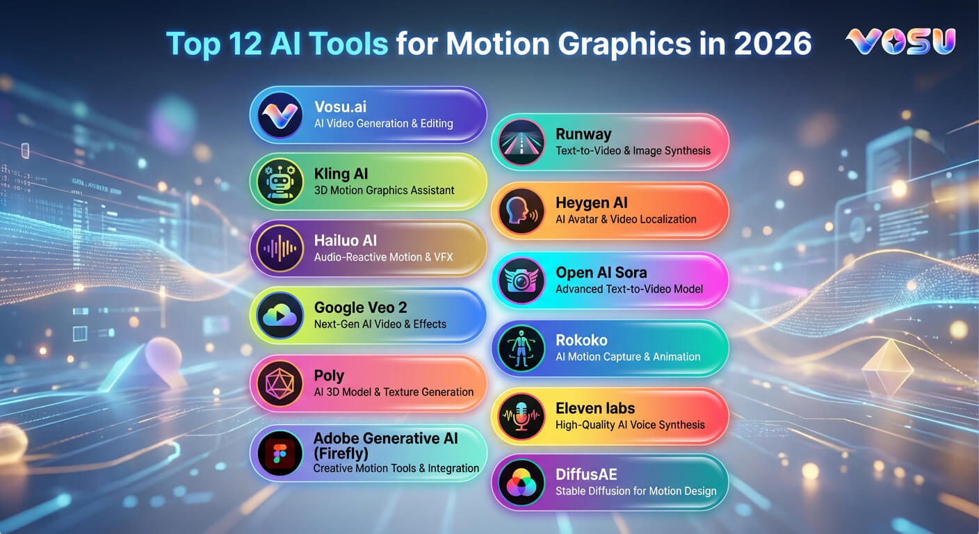 Artificial Intelligence in Motion Graphics: 12 Best Tools in 2026 | VOSU.AI